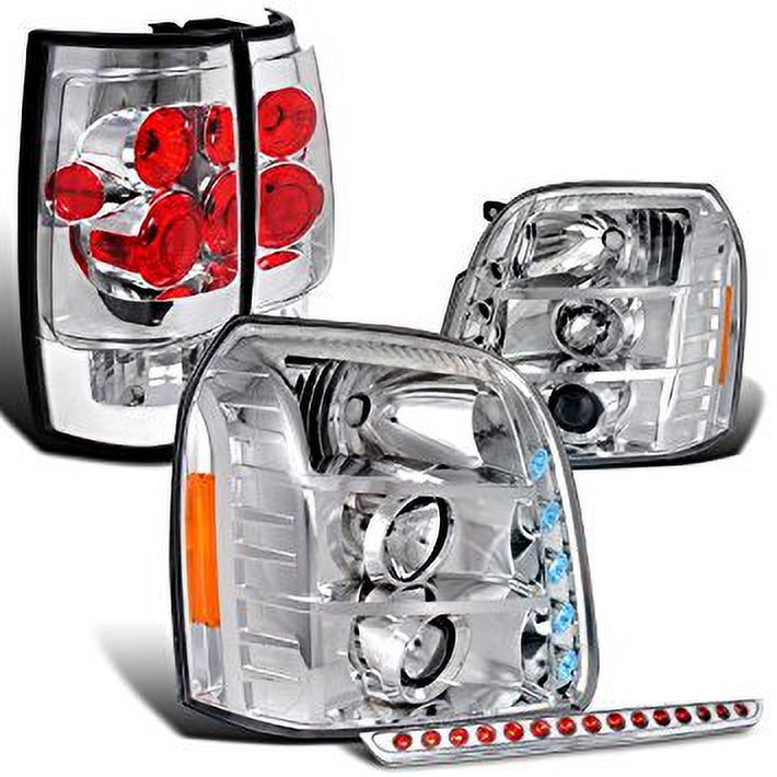 5Pc Clear Yukon Xl Led Projector Headlights+Tail Lamps+Led 3Rd Brake ...
