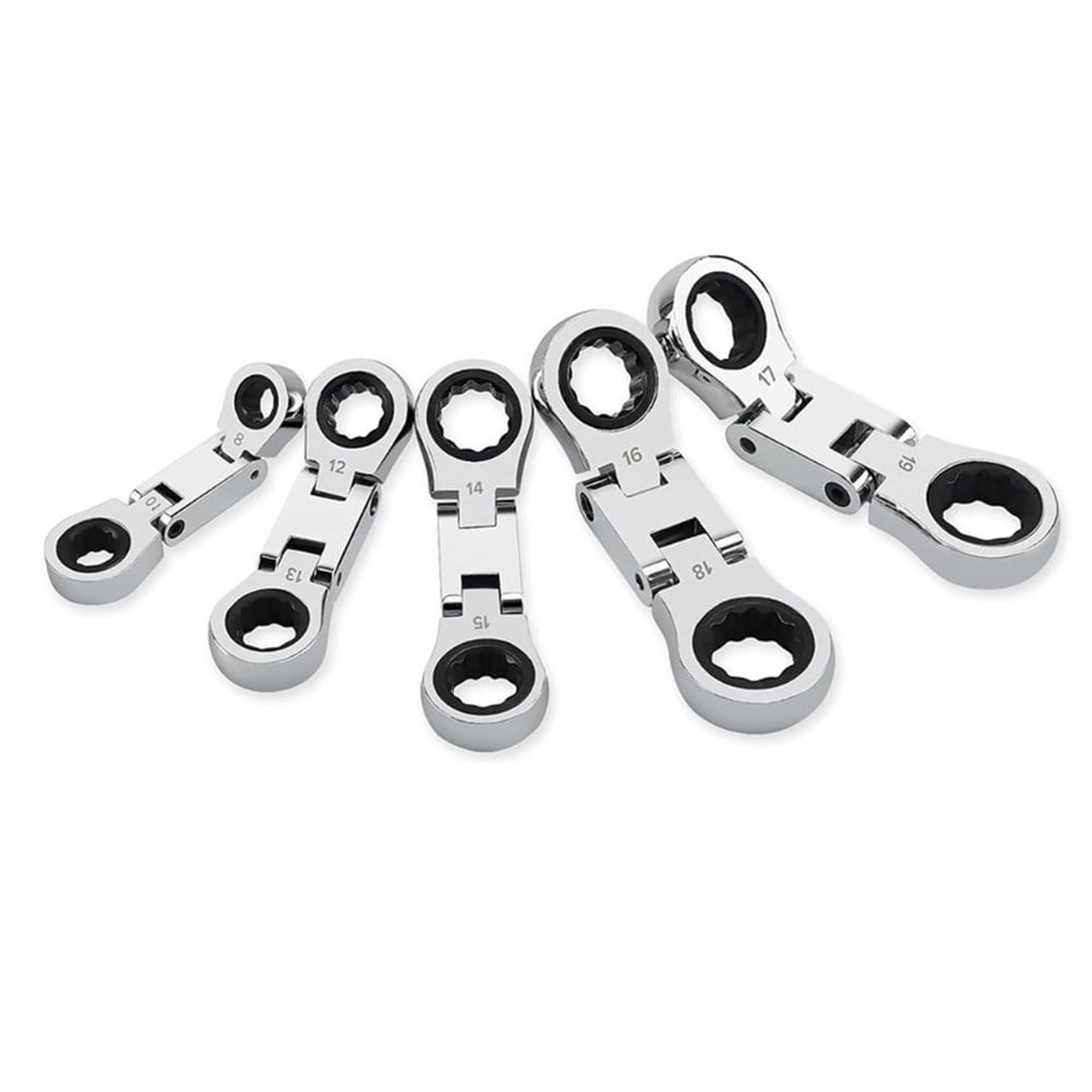 5Pc Flex-Stubby Ratcheting Combination Wrench 12 Point Double End ...