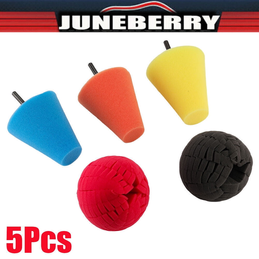 5Pc Foam Drill Polishing Cone Ball Pads Car Hub Waxing Buffing Wheel ...