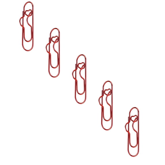 5Pc Heart Paper Clips,Colorful Metal Pen Clips,Heart Pen Clip For ...