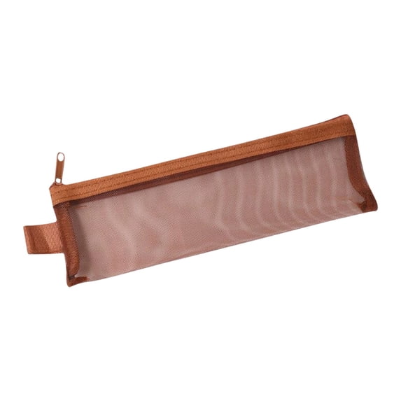 5Pc Mesh Zipper Pencil Pouch, Transparent Mesh Cosmetic Bag, Slim Mesh ...