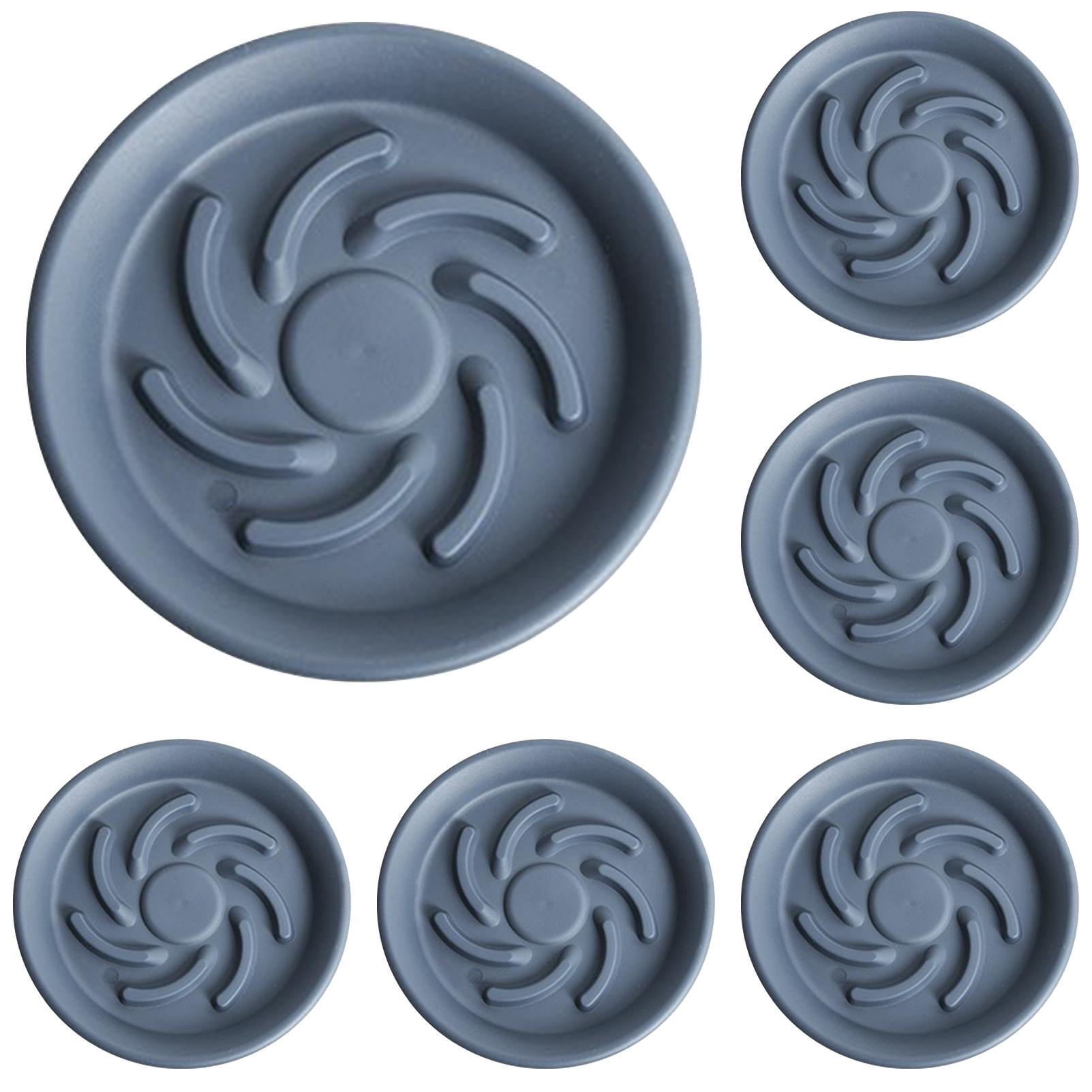5Pc Plastic Round Plant Pot Saucer,5.9" Raised Drainage Groove Flower ...