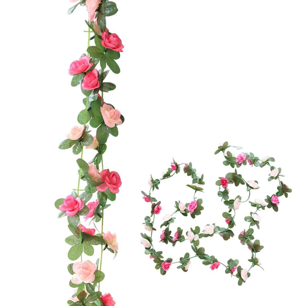 5Pc Rose Vine Fake Flowers Decorative Flowers Plastic Silk Flower ...