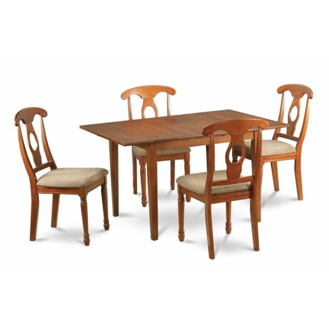 Picasso 5Pc Wooden Dining Set with 12in Butterfly Leaf & 4 Cushioned ...