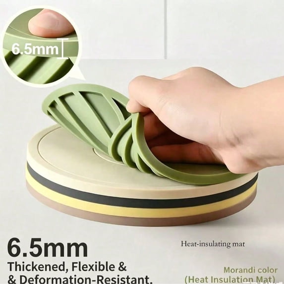 5Pc Silicone Heat Resistant Table Placemat Cup Coaster, Anti Scald Pot ...
