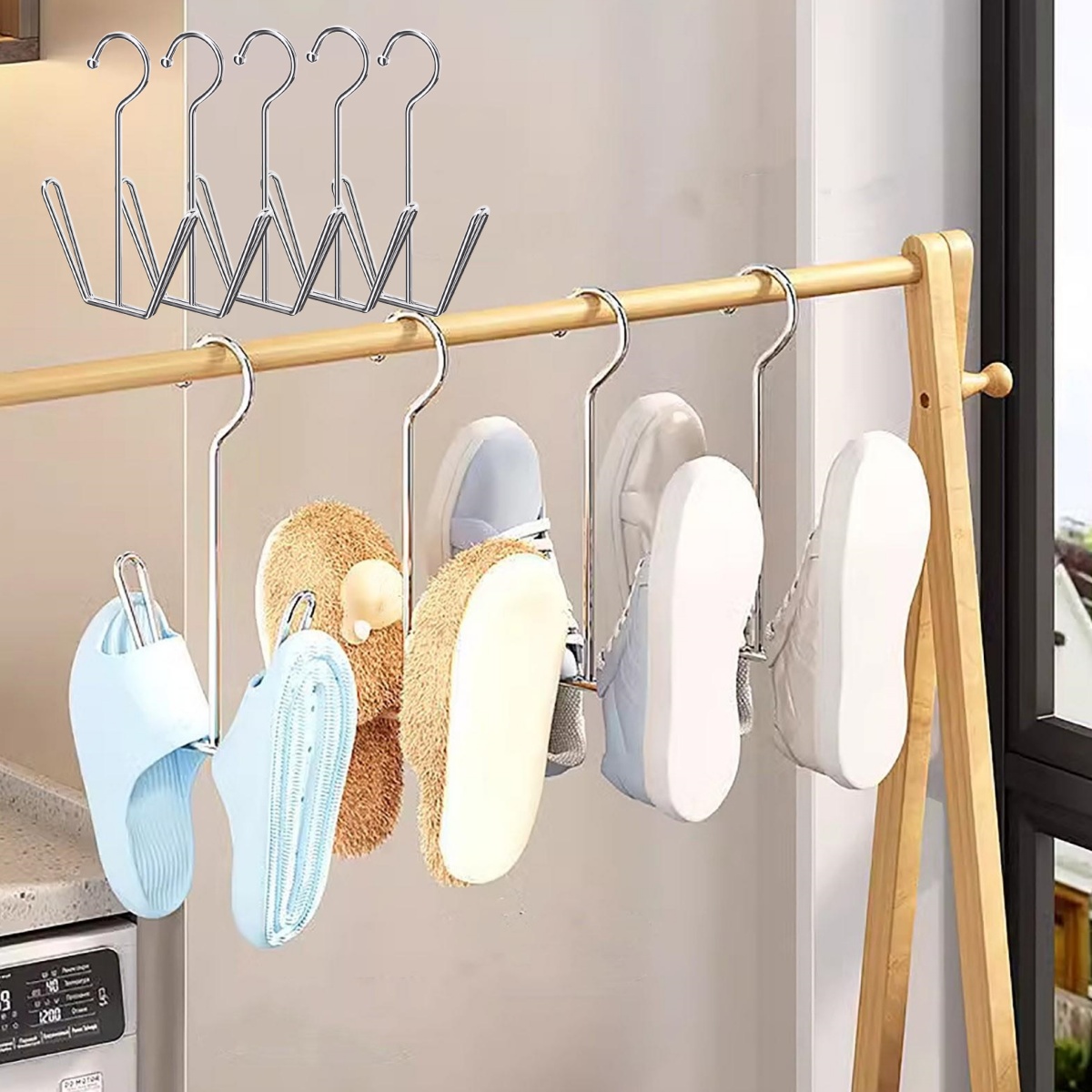 5Pc Stainless Steel U-Shaped Shoes Drying Rack,Stainless Steel Shoes ...