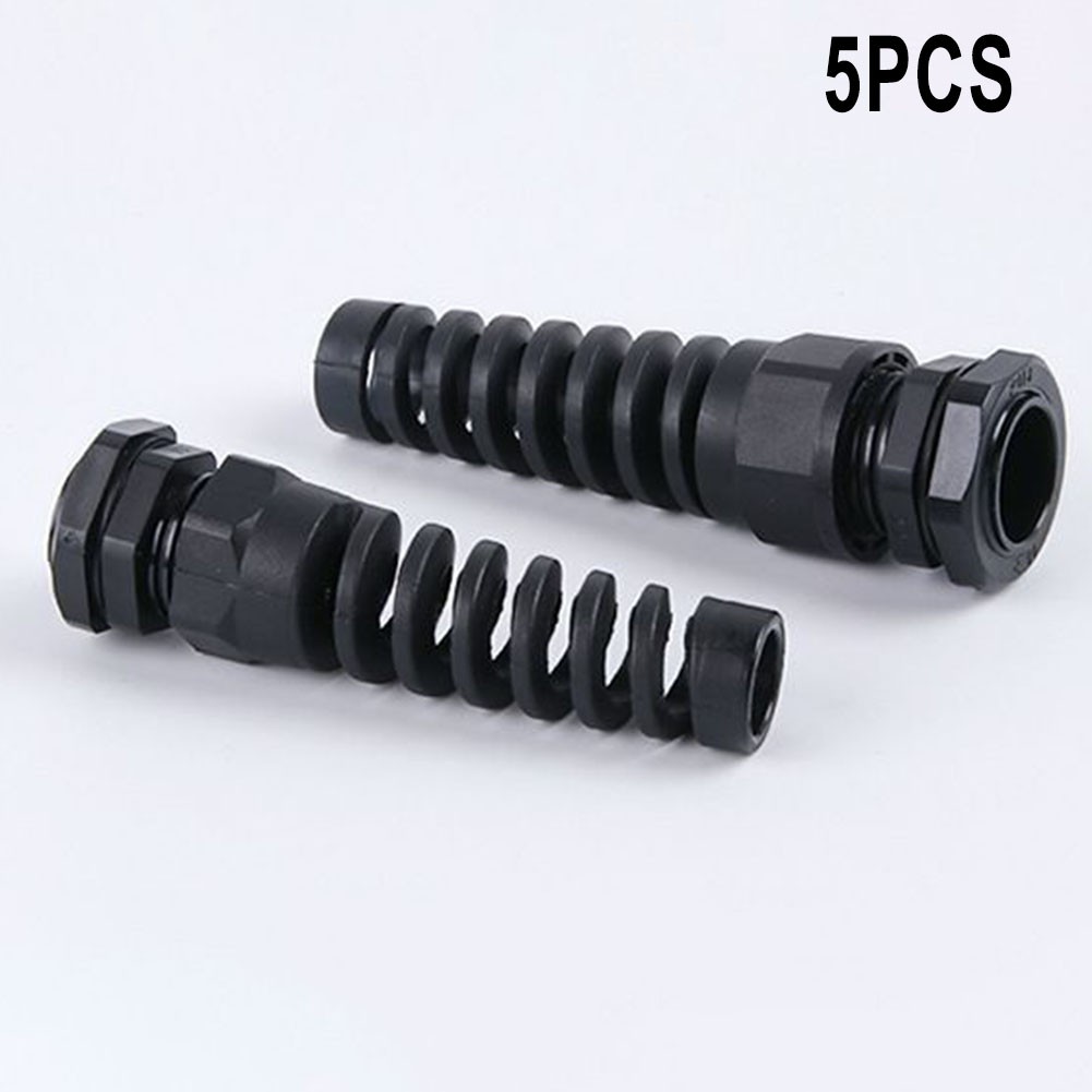 5Pc Waterproof Cable Gland Connector Flexible Spiral Strain Relief ...