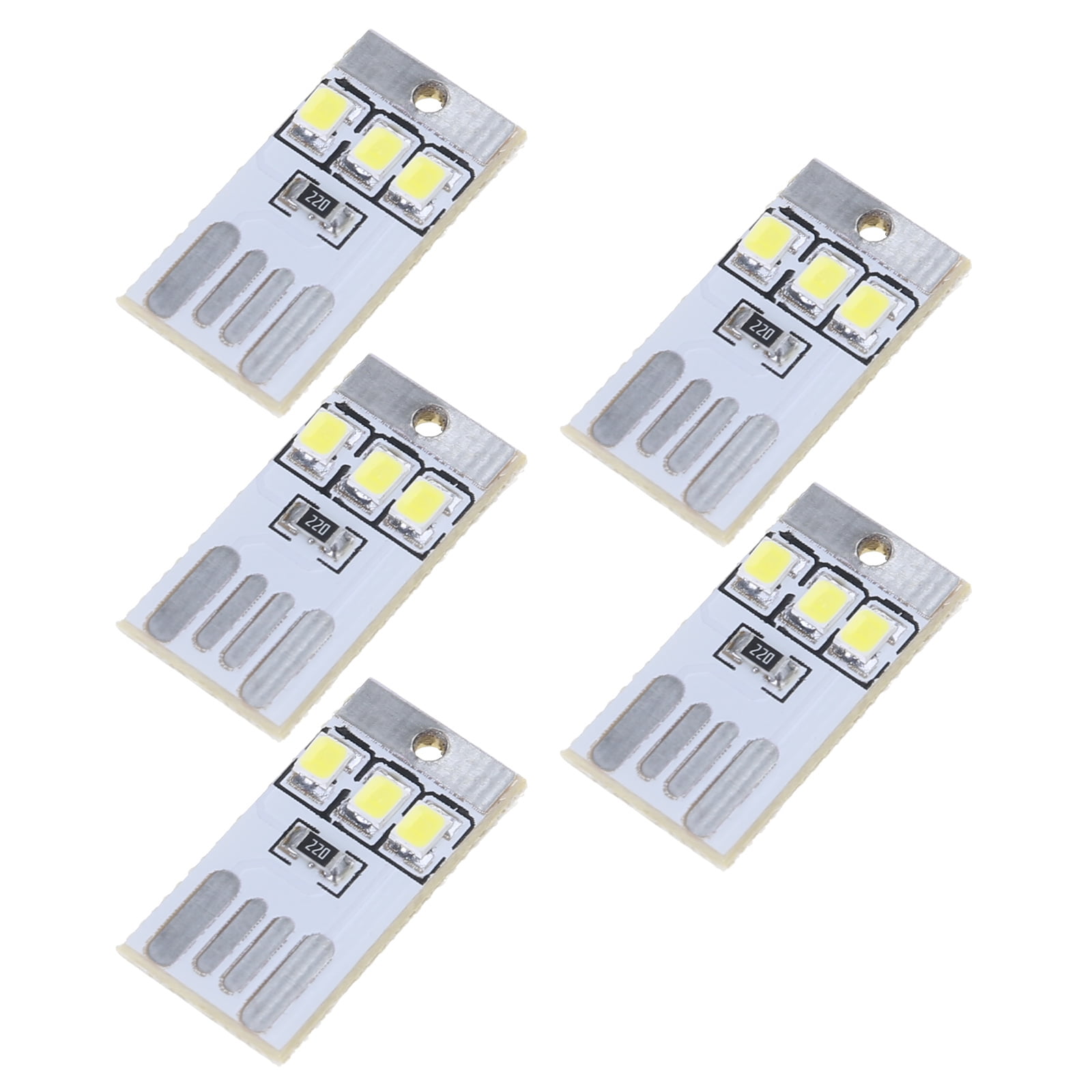 5Pcs 0.2W USB LED Bulb Book Light Pocket Card USB Power LED Keychains ...