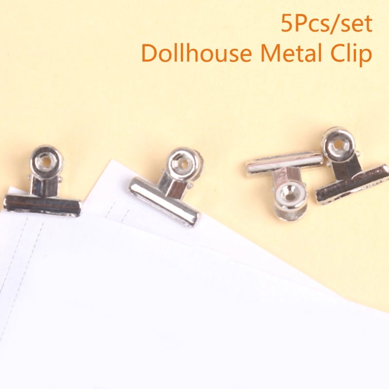 5Pcs 1:12 Dollhouse Miniature Metal Ticket Holder Toys Mini Test Paper ...