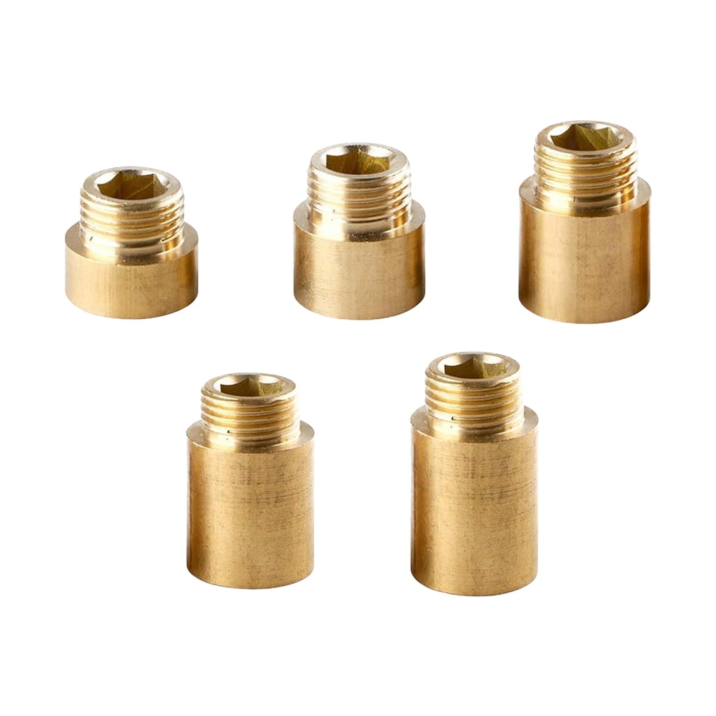 5Pcs 1/2inch Brass Tap Extension Connector Water Pipe Adapter Fittings ...