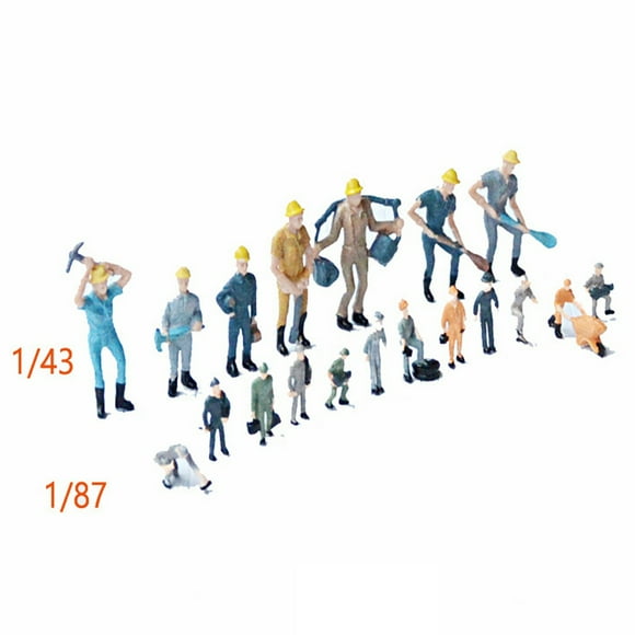 Construction Worker Toy Figures in Bright Colors for Creative Play