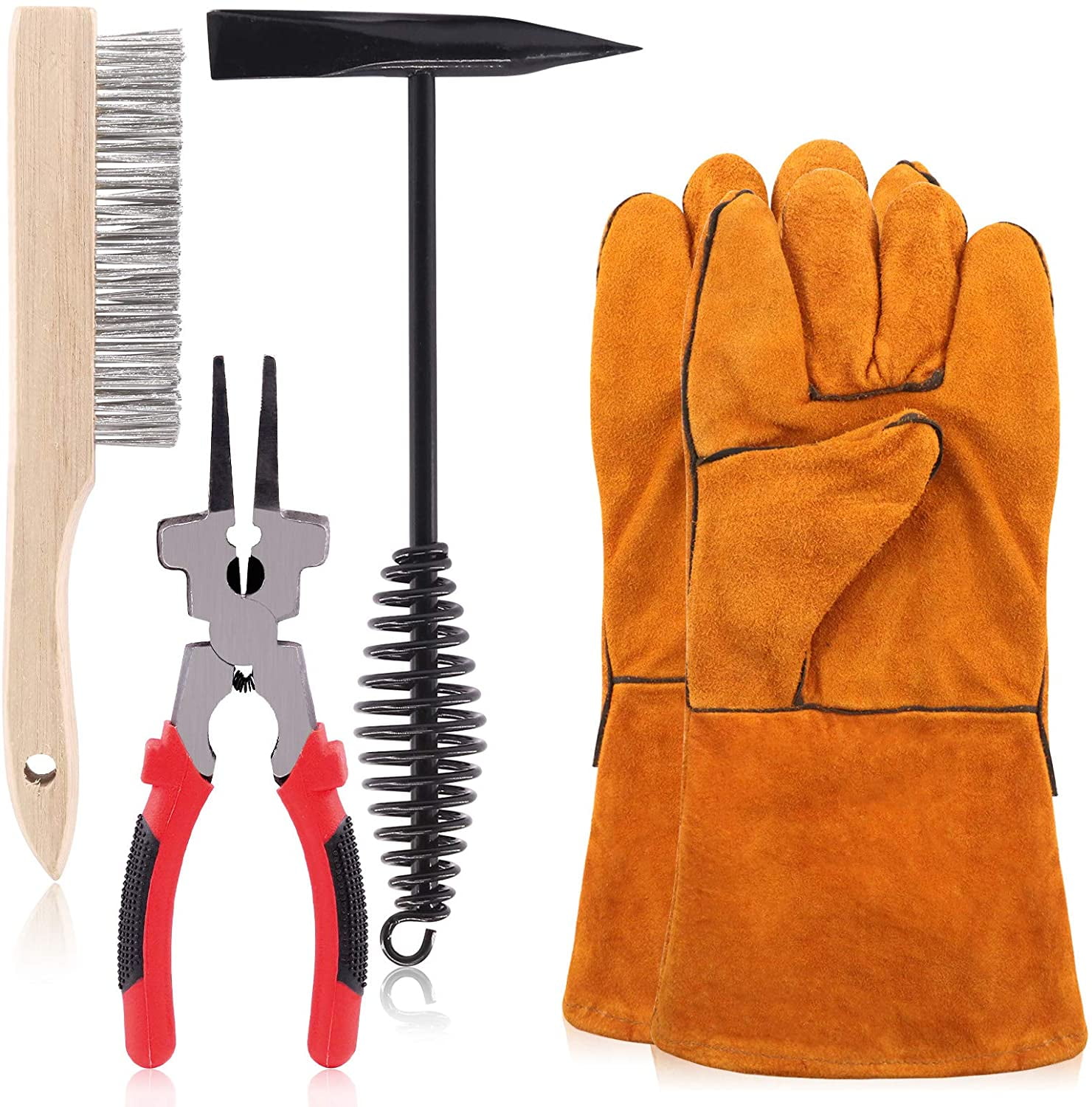 5Pcs 10 Inch Scratch Wire Brush, Welding Hammers Slag Removal Tool With ...