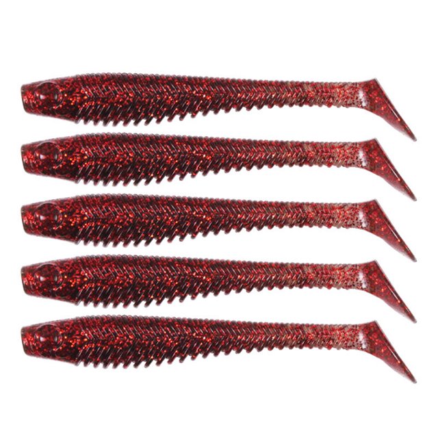 5Pcs 10cm/5.7g T Tail Soft Lure High Impact Strength Not Easy to Break ...