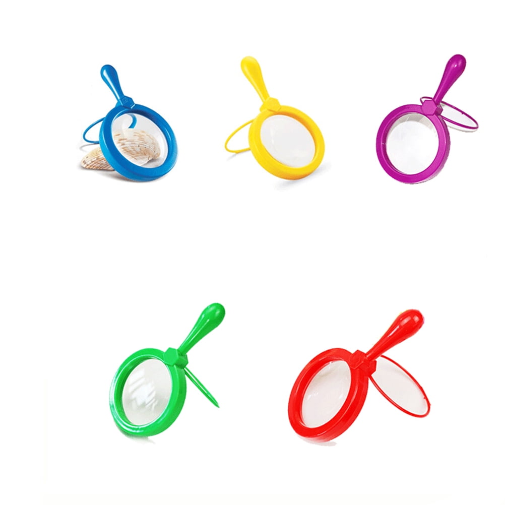5Pcs 10cm Colored High Definition Scaffold Handhold Magnifier Children ...