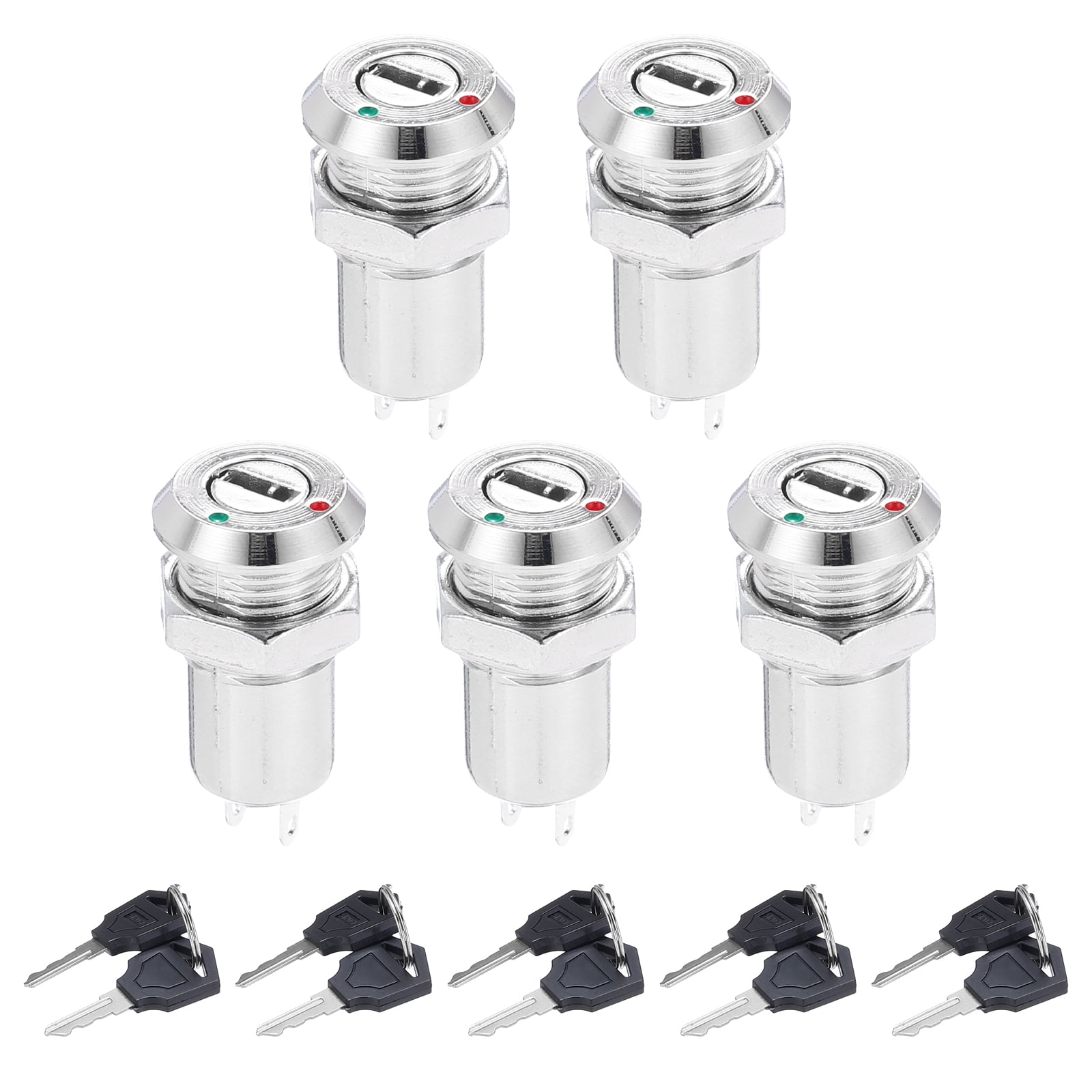 5Pcs 11.5mm 2 Positions NO NC Electric Keys Lock Push Button Switch ...