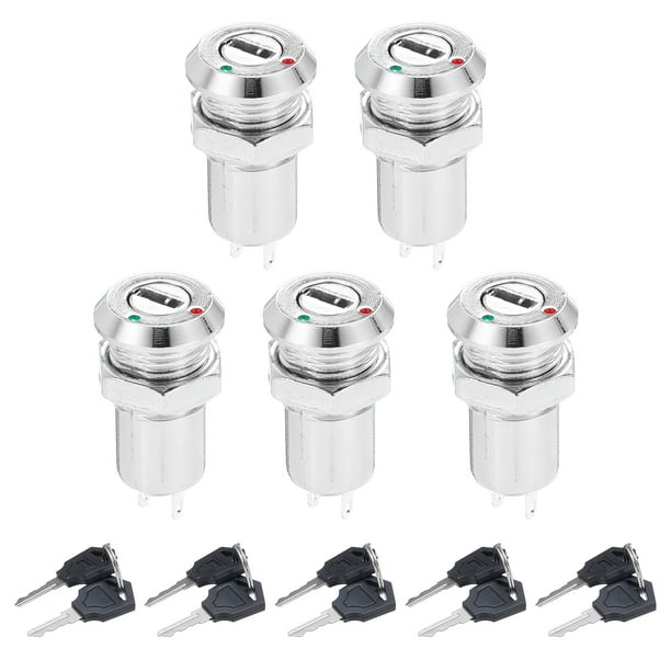 5Pcs 11.5mm 2 Positions NO NC Electric Keys Lock Push Button Switch S1203 - Walmart Business ...