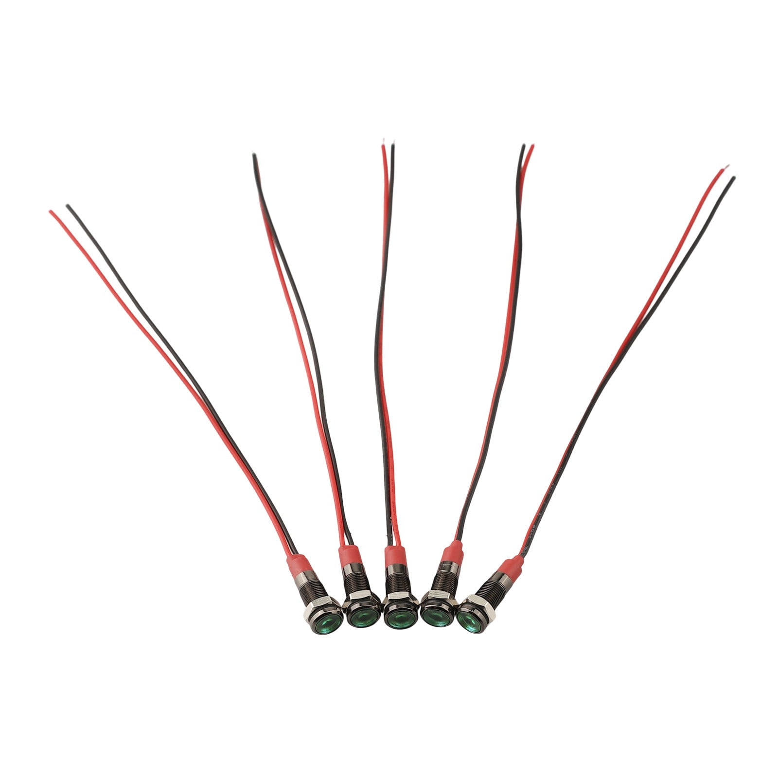 5Pcs 12V-24V Led Indicator Light Plastic Black Signal Dot Lamp 6Mm ...