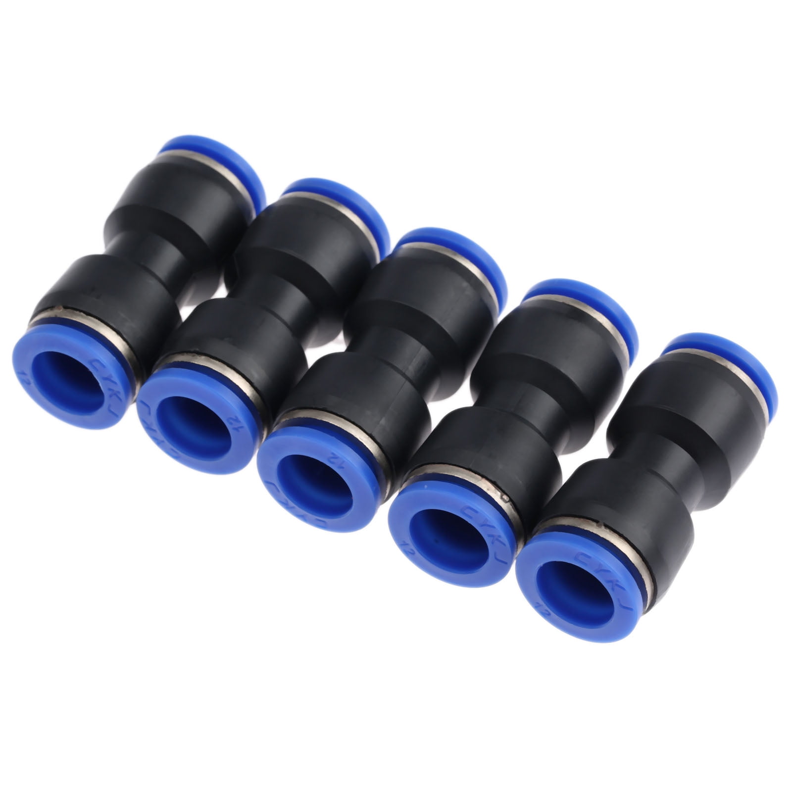 5Pcs 12mm Hole to 12mm Pneumatic Straight Union Connectors Pneumatic ...