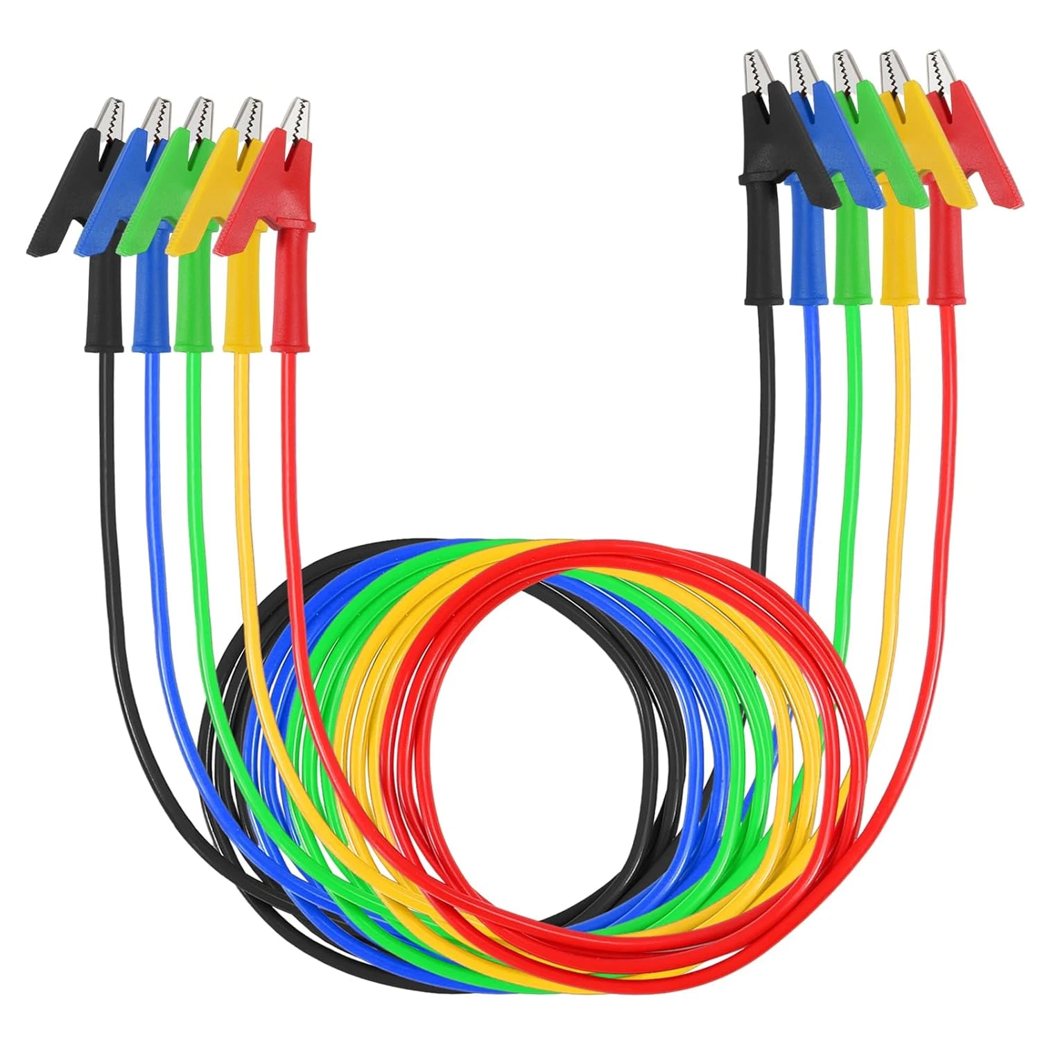 5Pcs 15A Alligator Crocodile Clips Electrical Test Leads Set Jumper ...