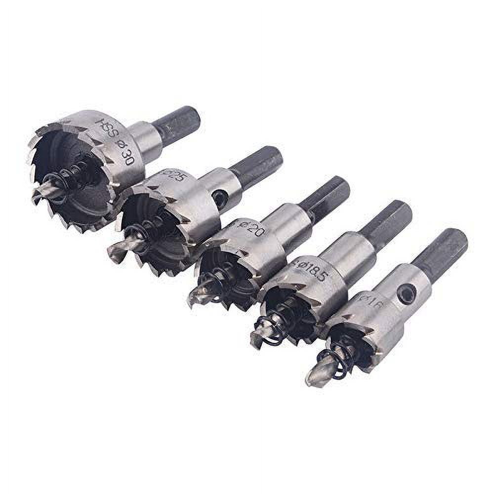 5Pcs 16-30mm 5/8-Inch to 1-3/16 Inch HSS Hole Saw Cutter, Drill Bits ...