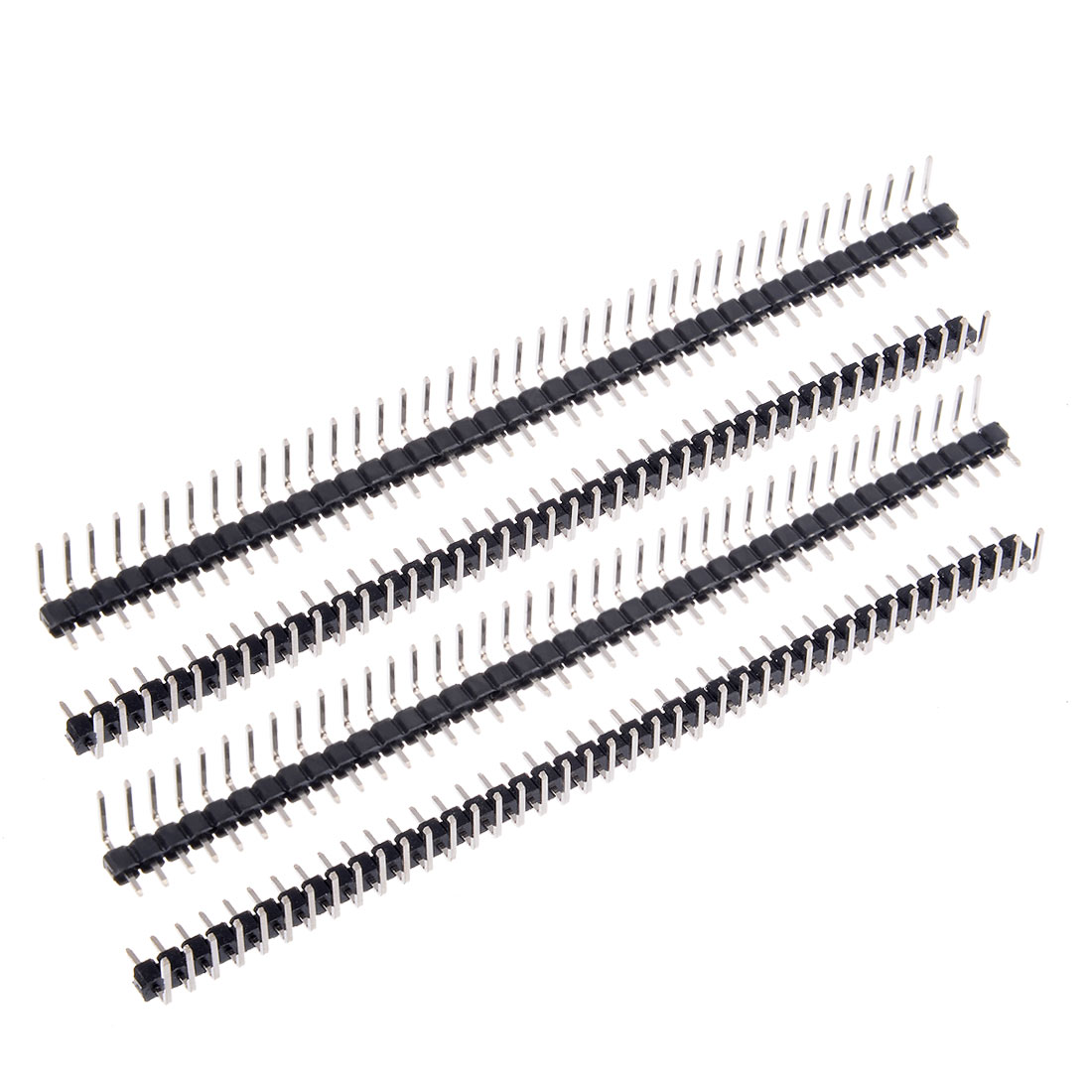 5Pcs 2.54mm Pitch 40P Single Row Curved Connector Pin Header Strip for ...