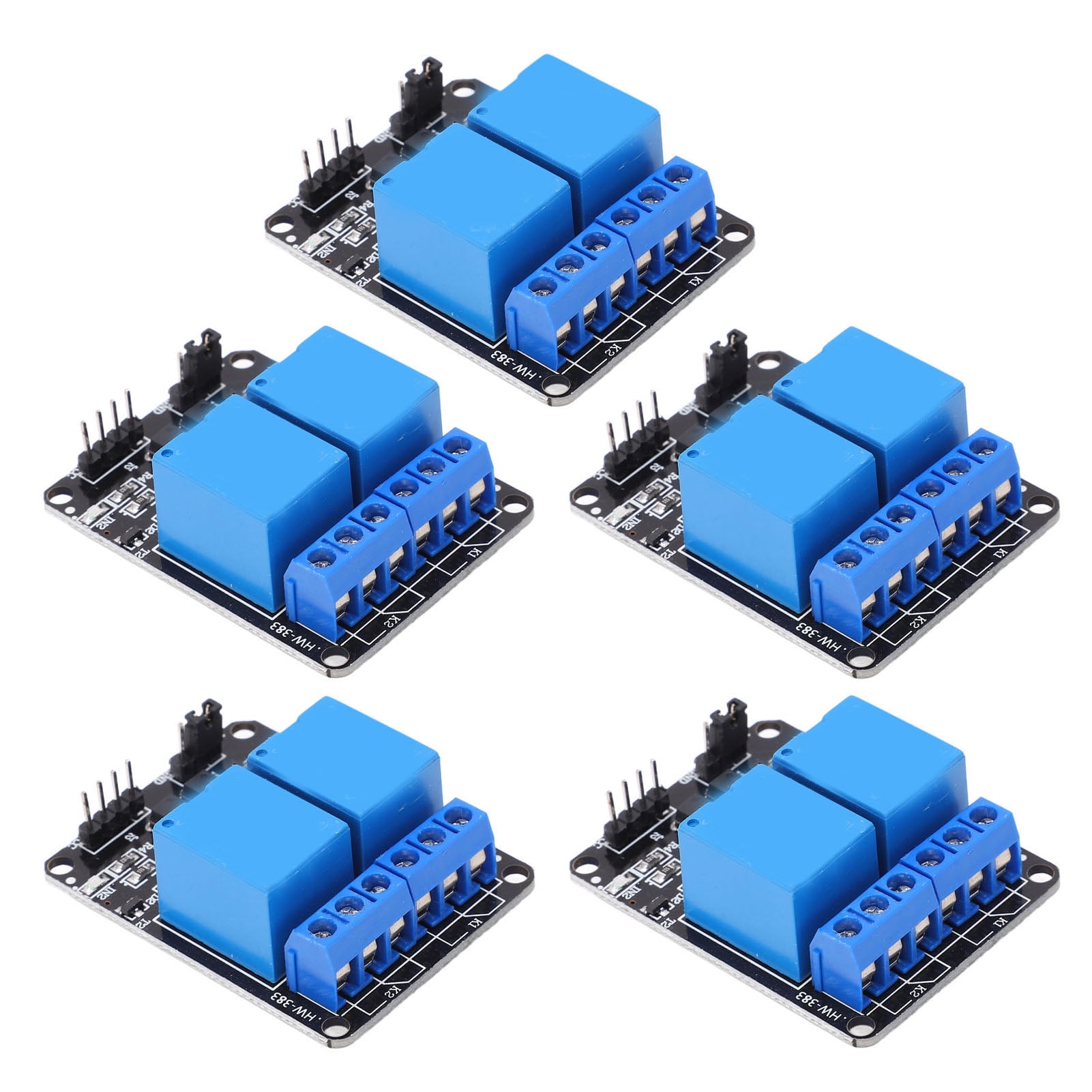 5Pcs 2 Channel Relay Module, Optocoupler Isolation, ABS PLC Relay Support AVR 51 PIC, High ...