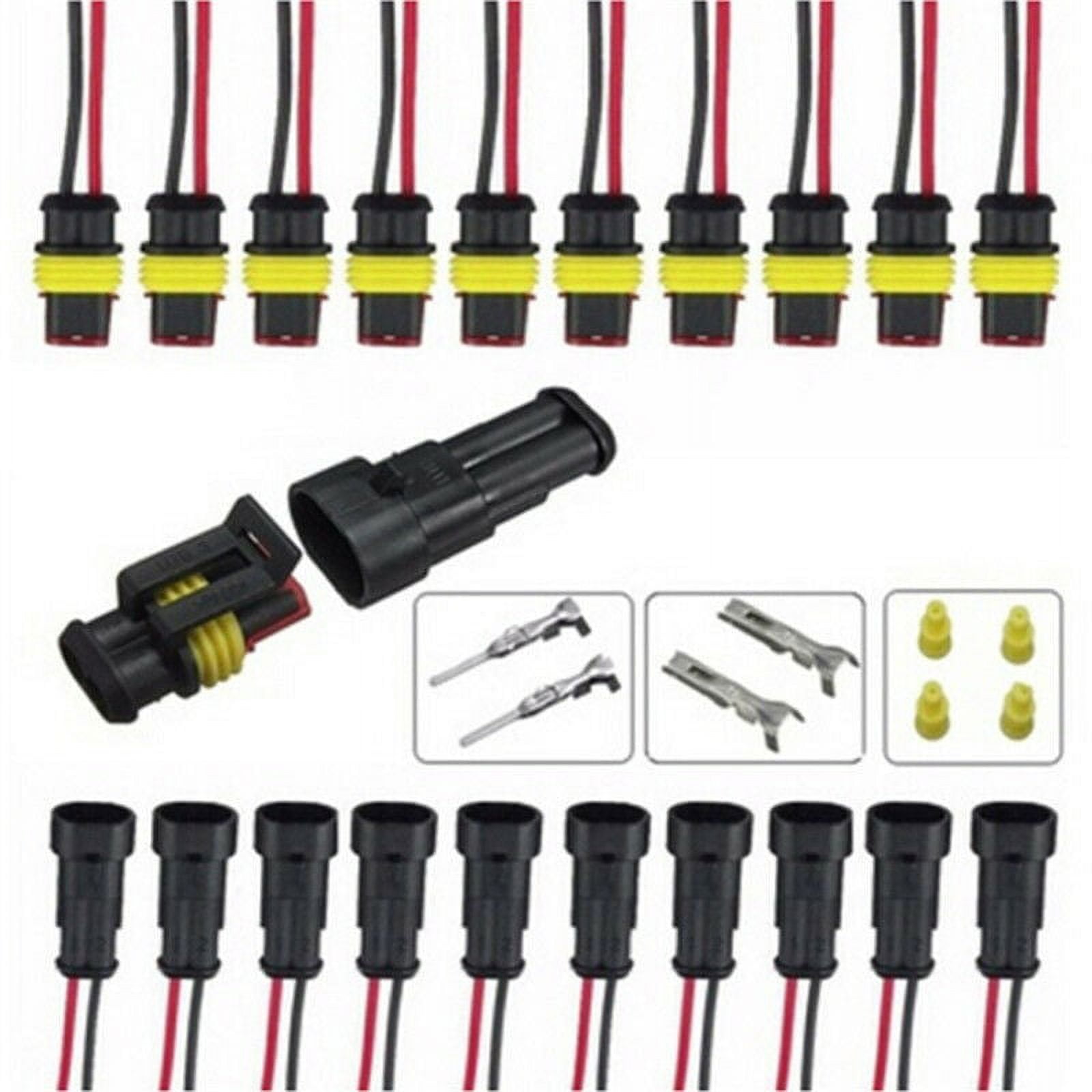 5pcs 2-Pin Car Waterproof Electrical Connector Plug for Motorcyle ...