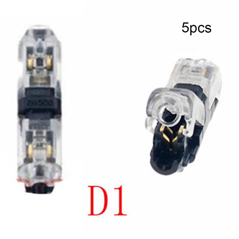 5Pcs 2 Pin Compact Wire Junction Connector Tee Conductor Terminal ...