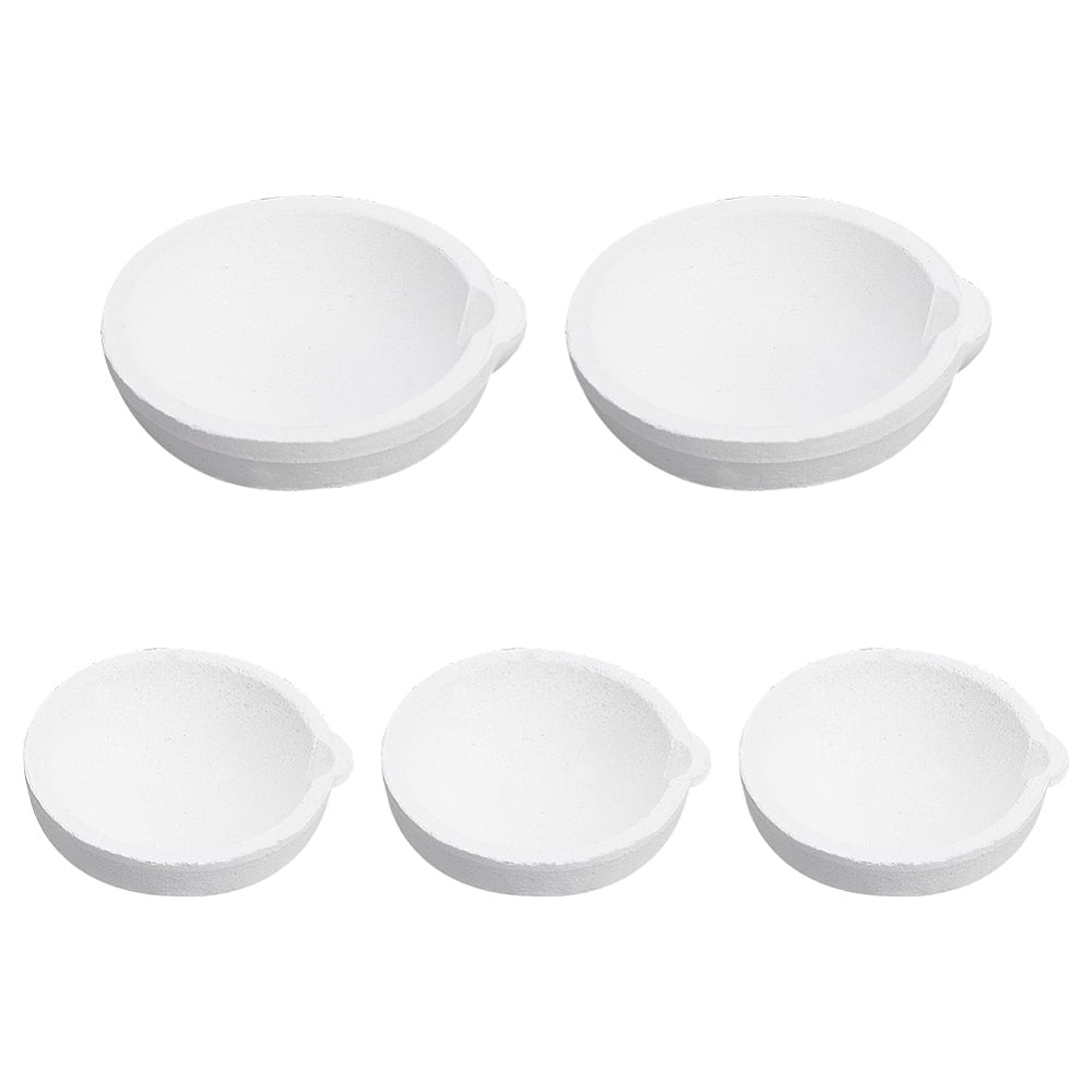 5Pcs 2 Style Ceramic Crucible Bowl Quartz Melting Dishes Pot High ...