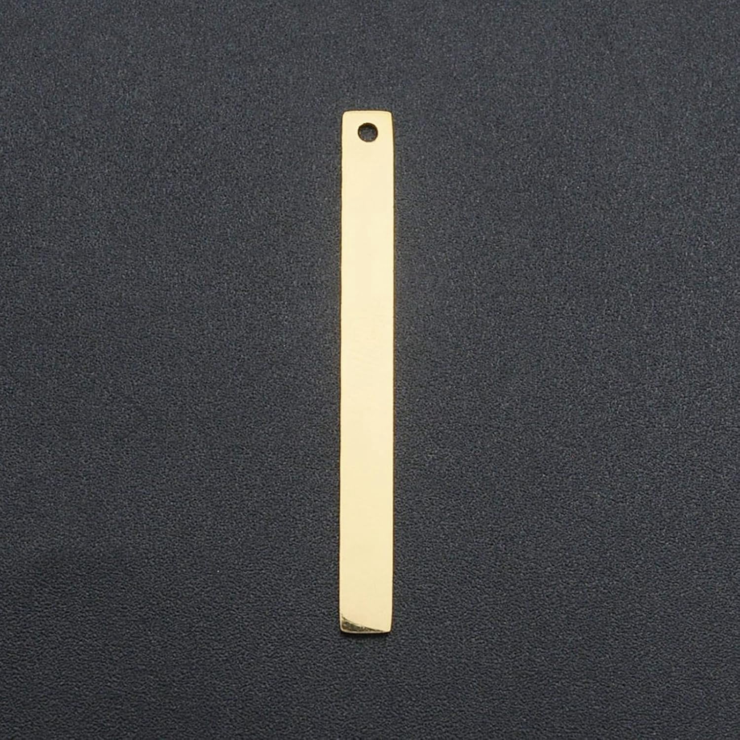 5Pcs 201 Stainless Steel Bar Pendants Bar/Rectangle Pendant Charm Real ...