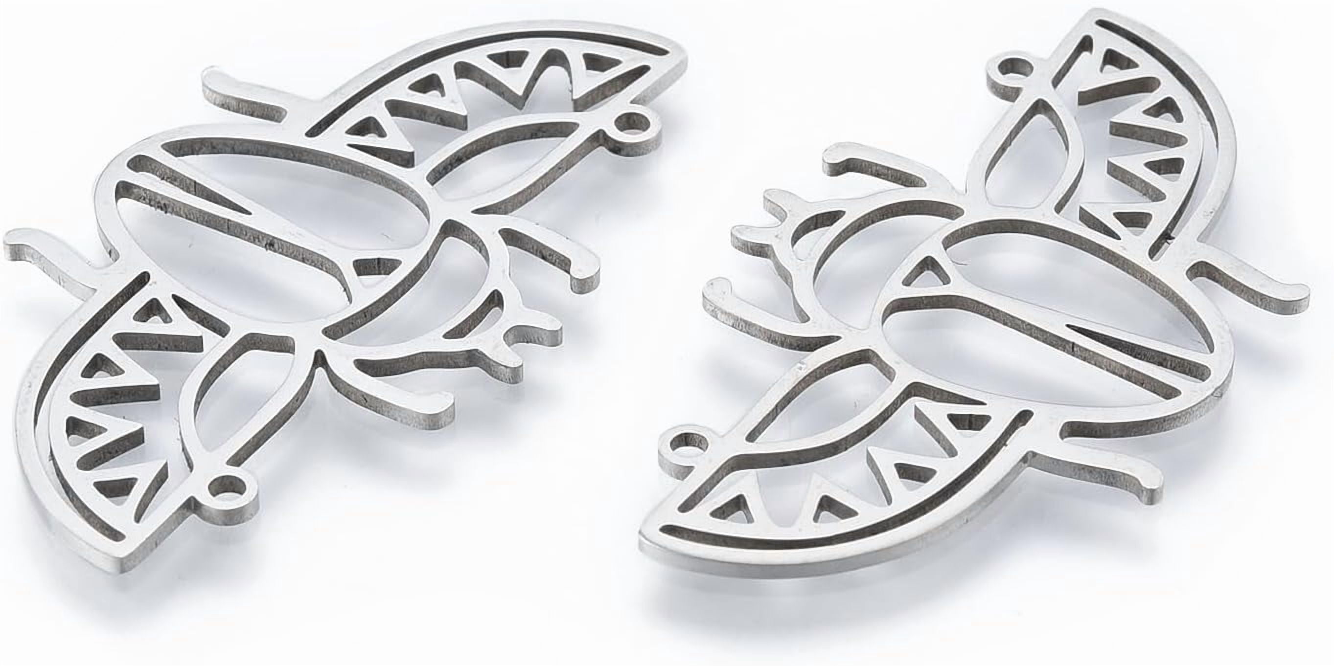 5Pcs 201 Stainless Steel Cicada Pendants Cicada Pendant Ornament ...