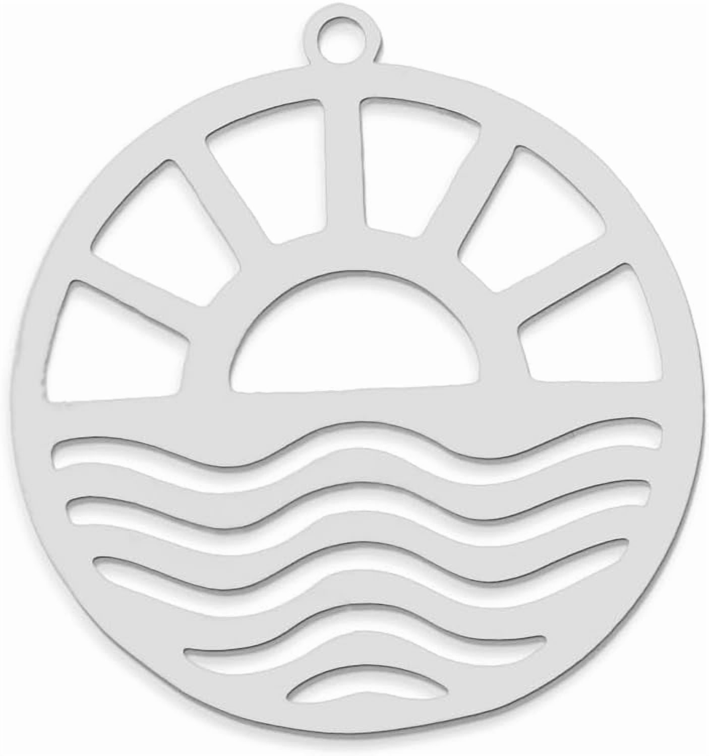 5Pcs 201 Stainless Steel Flat Round Pendants Flat Round Pendant ...