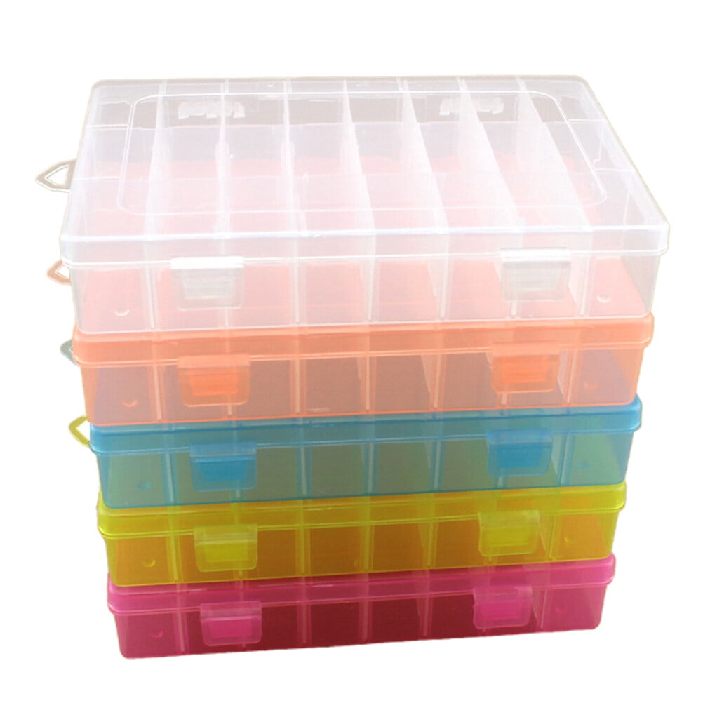 5Pcs 24 Grids Detachable Plastic Storage Box with Cover Creative ...