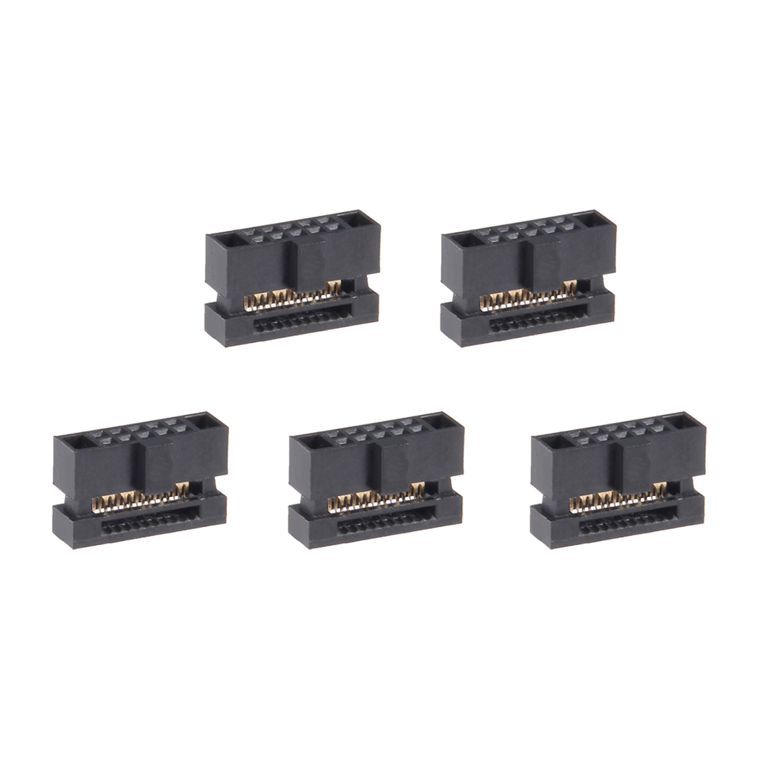 5Pcs 2x5Pin 1.27mm Pitch Double Rows Straight Connector IDC FC Ejector Header - Walmart Business ...