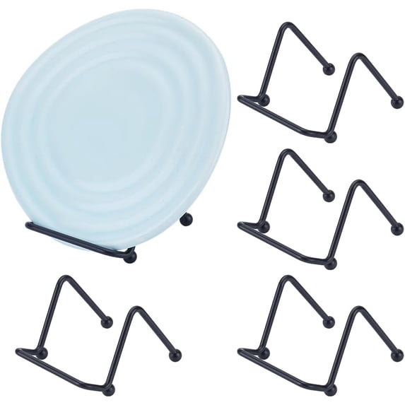 5Pcs 3.2 Inch Plate Holder Display Stands Small Plate Holder Metallic ...