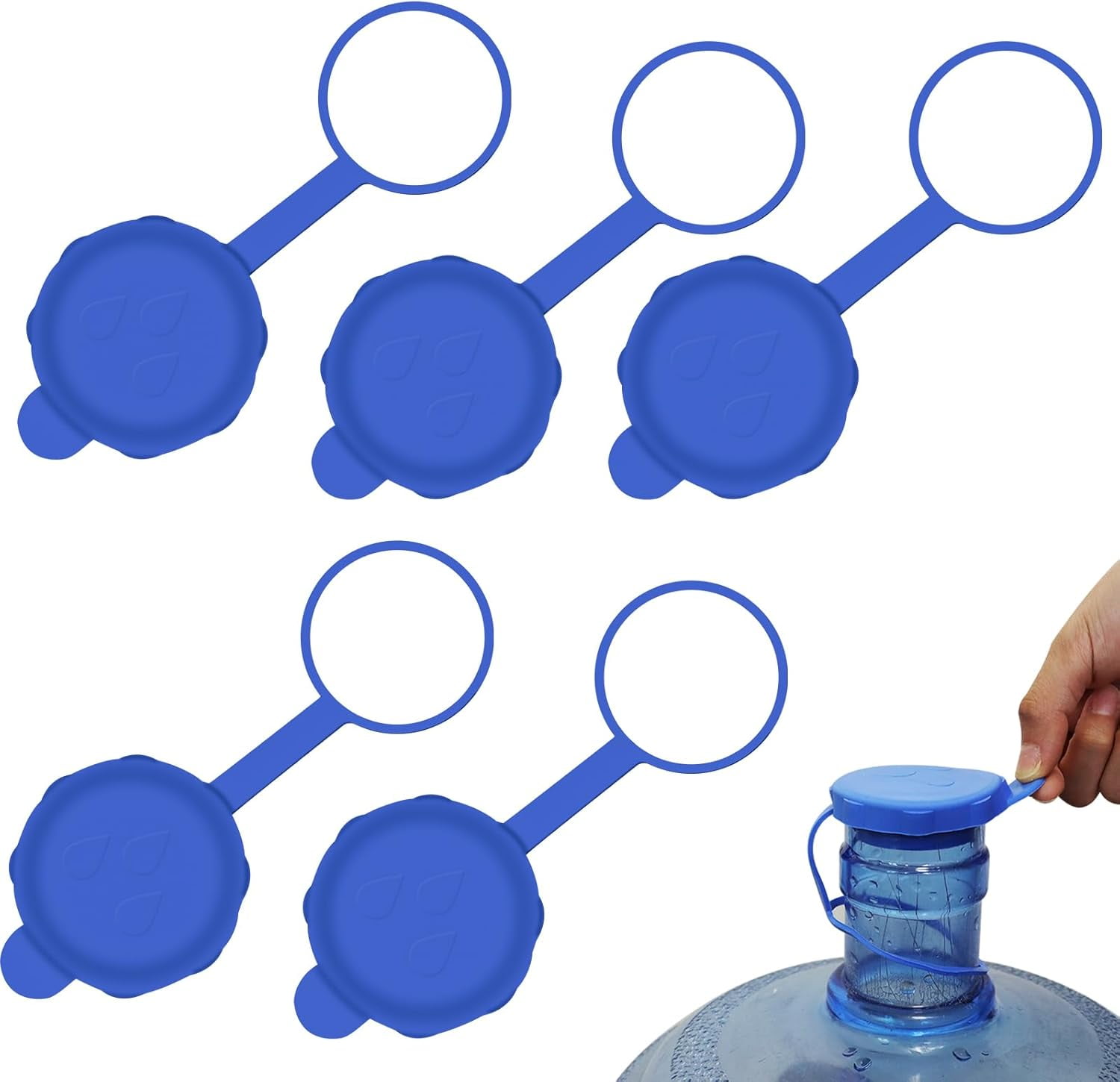 5Pcs 3 & 5 Gallon Water Jug Cap No Spill Silicone Water Jug Lid ...