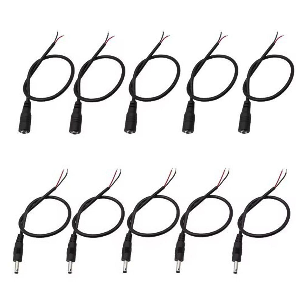 5Pcs 3.5 x1.35mm DC Male Female Power Cable Connector Pigtail Wire ...