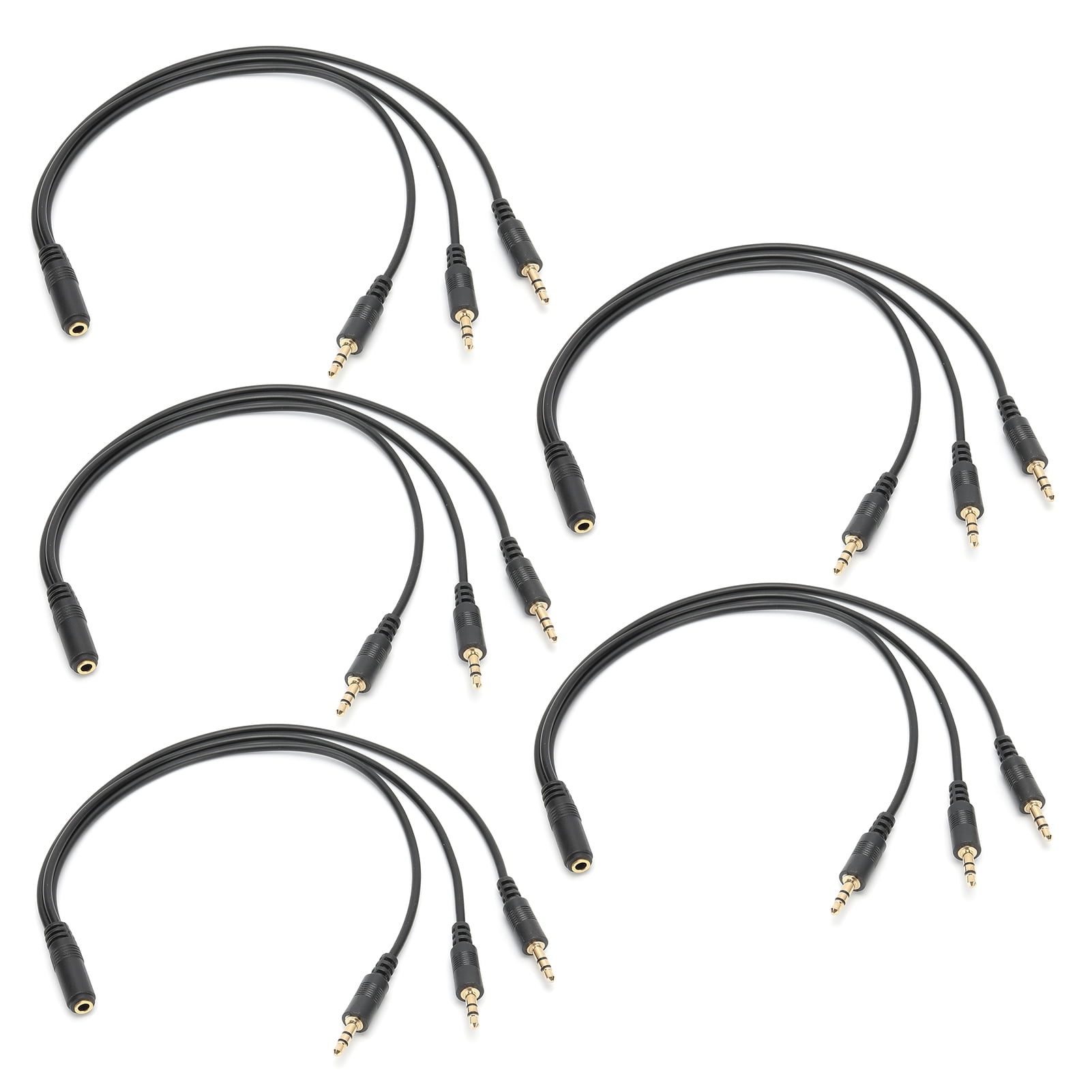5Pcs 3.5mm One Female to Three Male Adapter Cable Line Wire Accessory ...