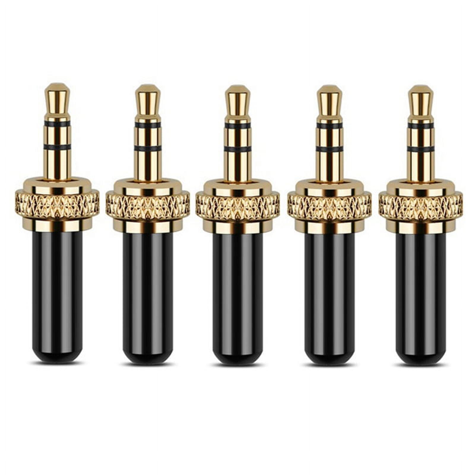 5Pcs 3.5mm Plugs Metal Connector Mini 3.5mm Screw Lock Stereo Jack Plug ...