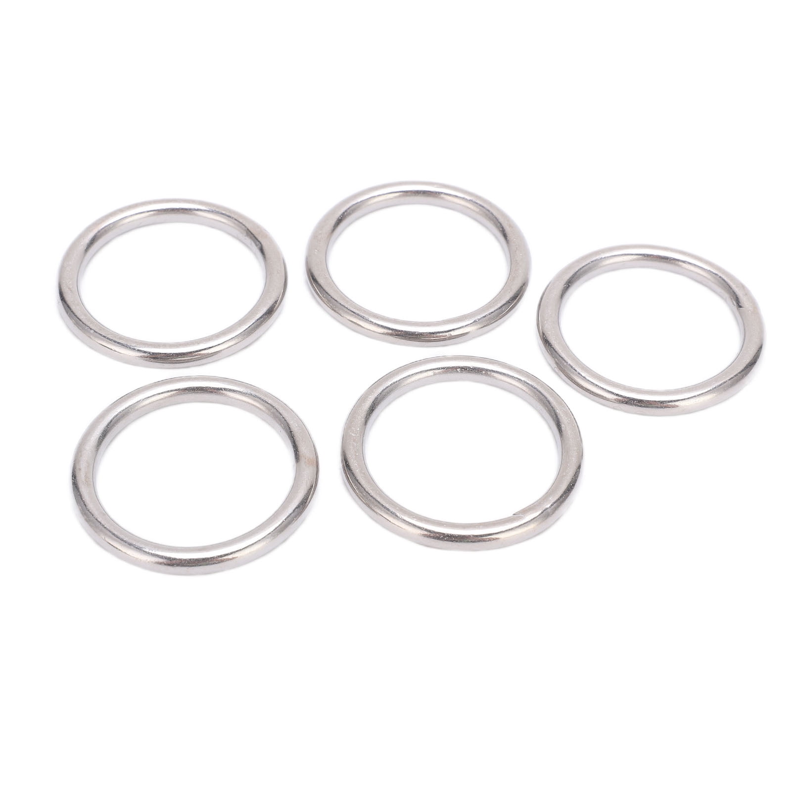 5Pcs 304 Grade Stainless Steel Round O Rings Multi Purpose Seamless ...