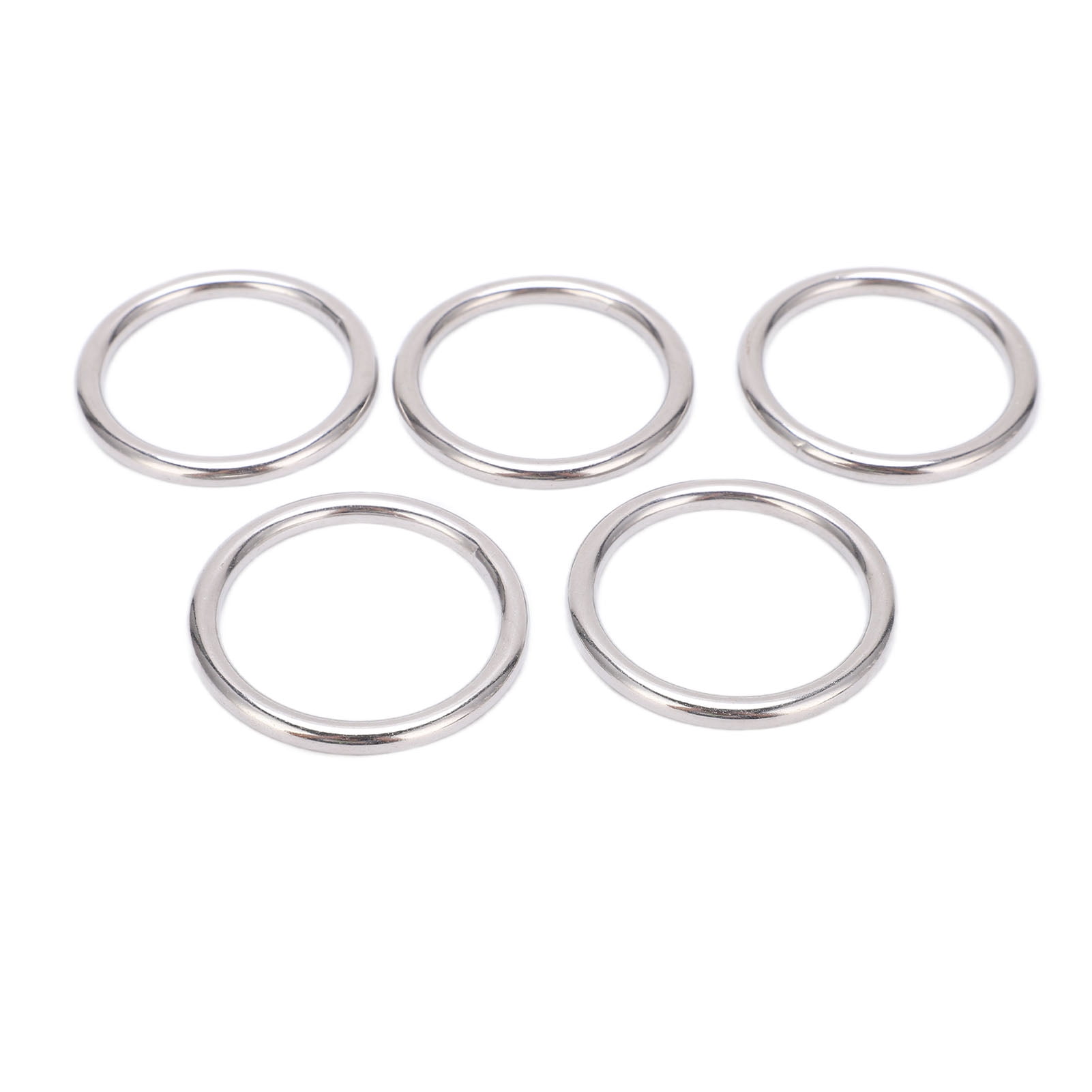 5Pcs 304 Grade Stainless Steel Round O Rings Multi Purpose Seamless ...