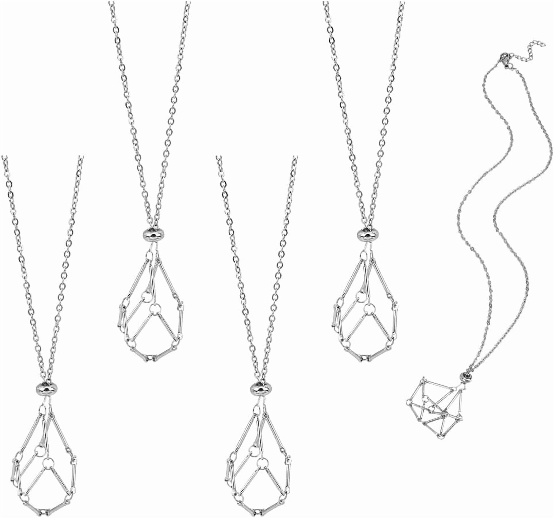 5Pcs 304 Stainless Steel Macrame Pouch Empty Stone Holder for Pendant ...