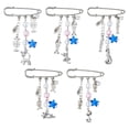 5Pcs 304 Stainless Steel Safety Pins Fishbone Cat with Alloy Acrylic ...