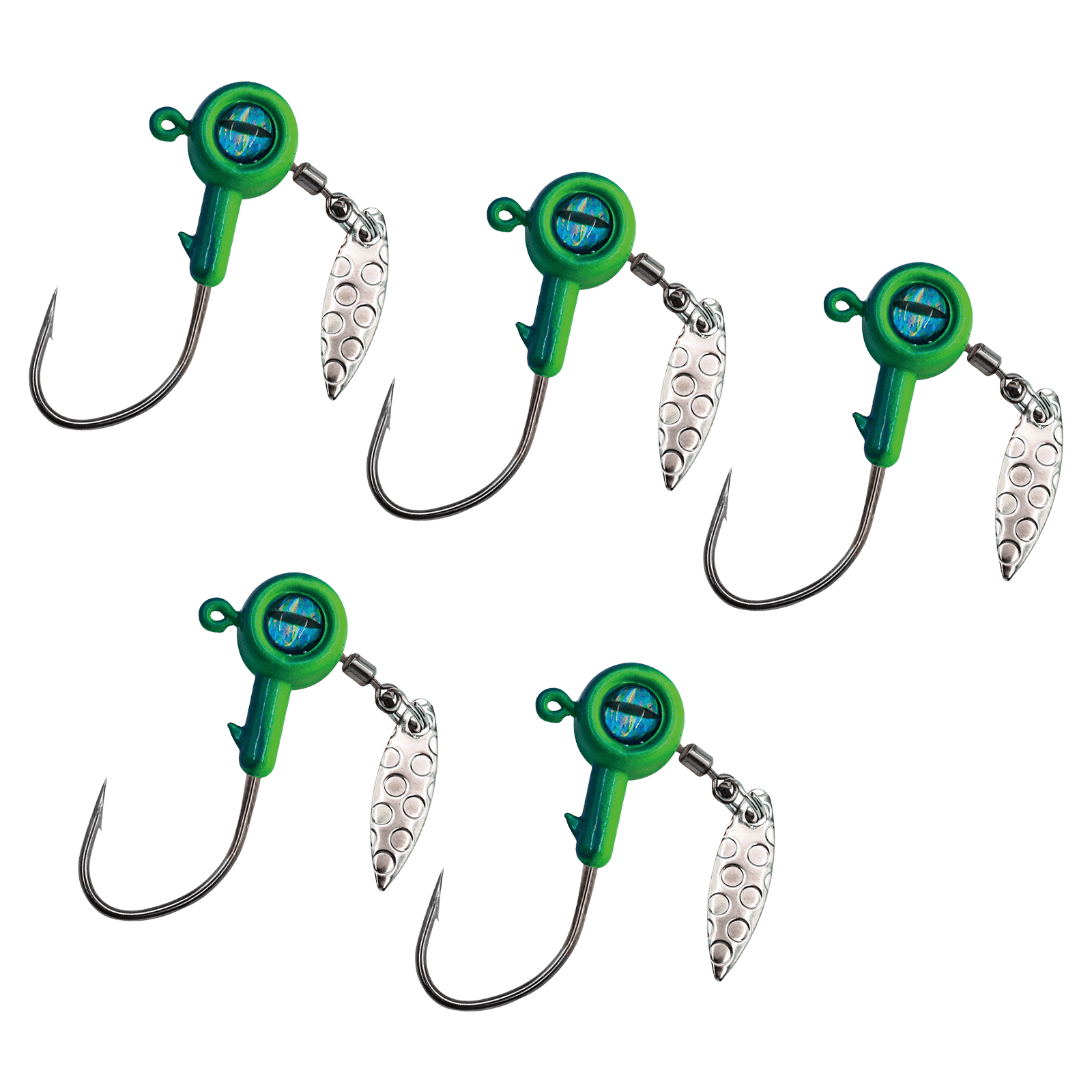5Pcs 3D Eye Fishing Jigs Hook Double Locking Triangular Hook Spinner ...