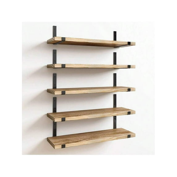 5Pcs 4.7-Inch Floating Shelves - Rustic Wall Shelves for Bathroom ...