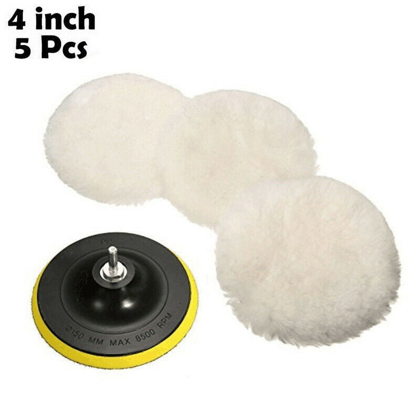 5Pcs 4\" Buffing Polishing Pad Wool Wheel Mop Kit for Car Polisher ...