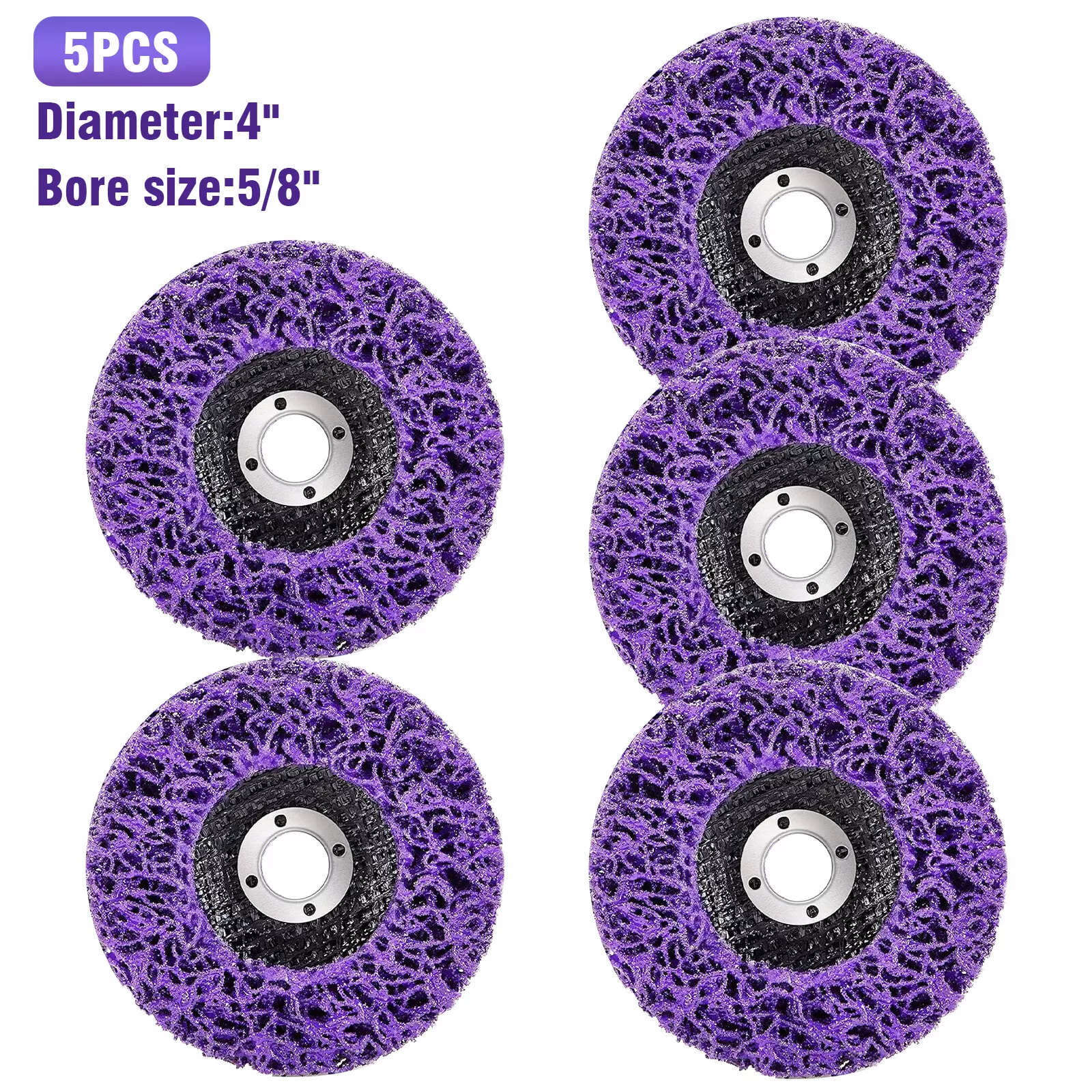 5Pcs 4" Strip Disc Stripping Wheel Paint Rust Removal Clean For Angle ...
