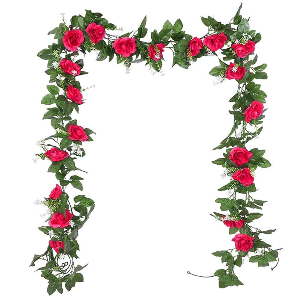 5Pcs(433 FT) Artificial Rose Vine Fake Flower Garland,Fake Rose Vine ...