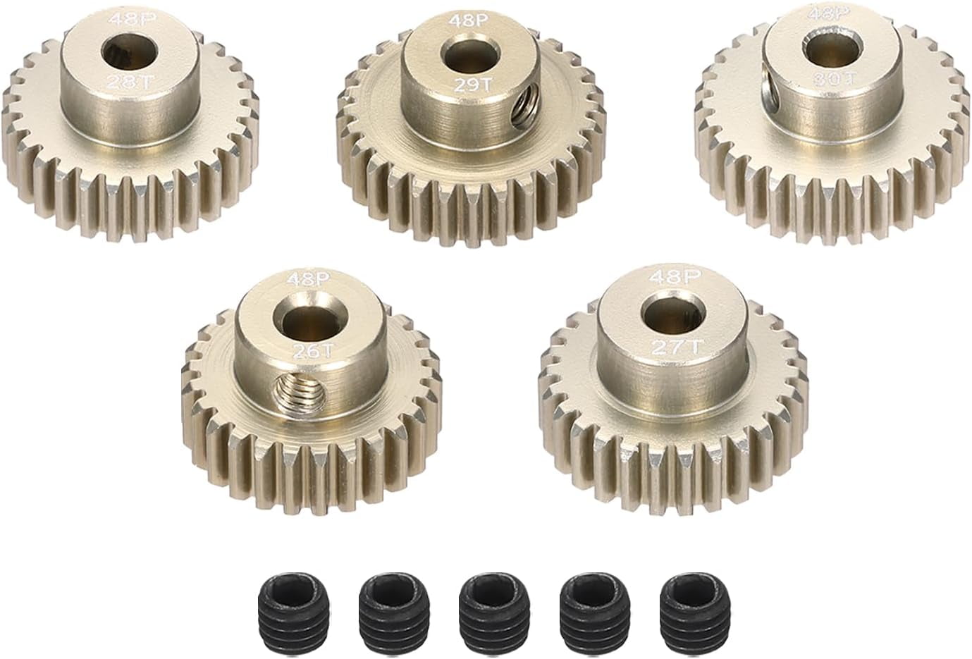 5Pcs 48P Pinion Gear Set 26T 27T 28T 29T 30T for 3.175 mm Shaft ...