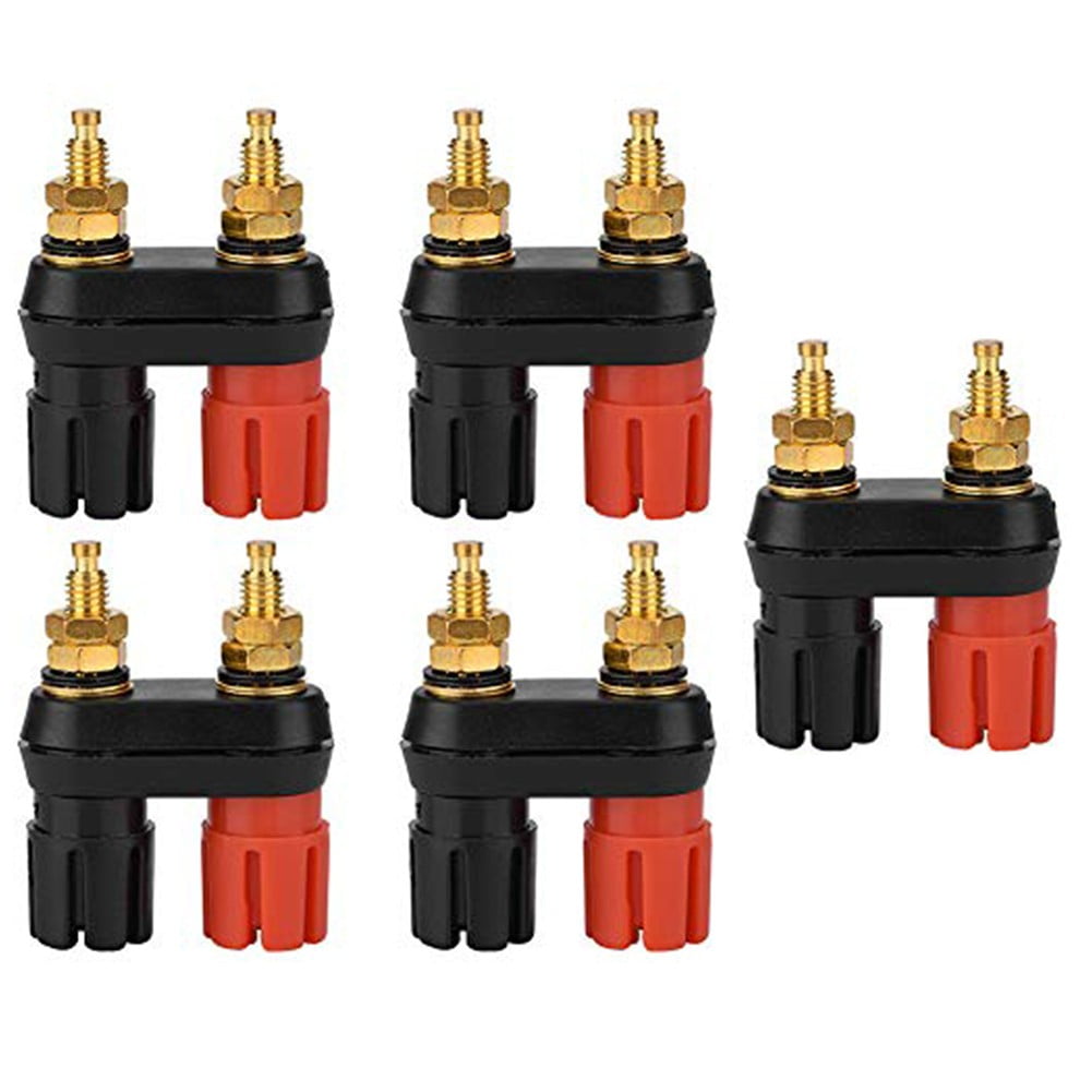 5Pcs 4Mm Dual Banana Female Binding Post Panel Mount Socket Connector 2 ...